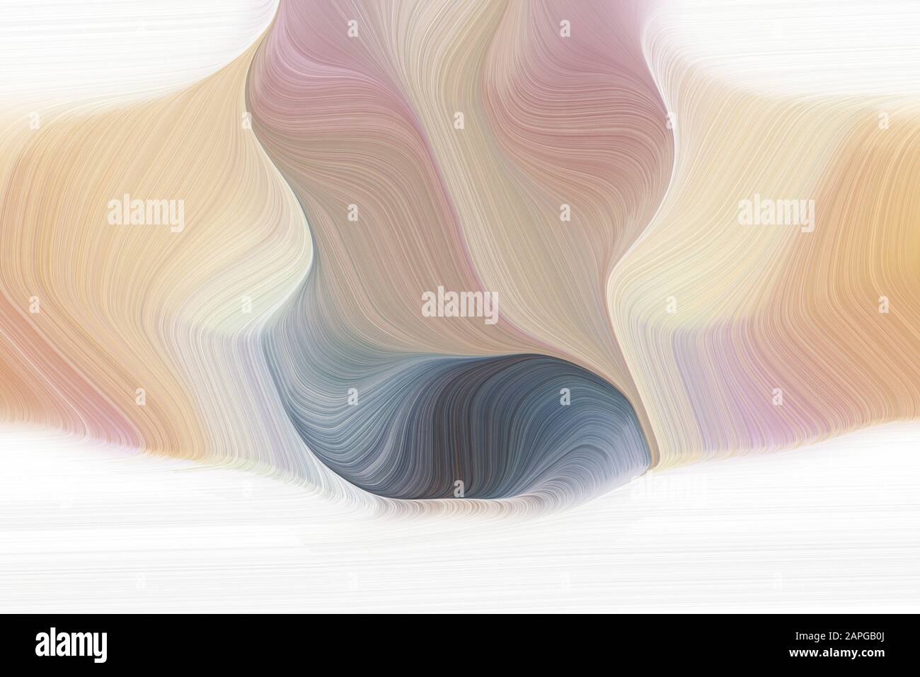 abstract flowing and fluid lines and waves background with silver, tan ...