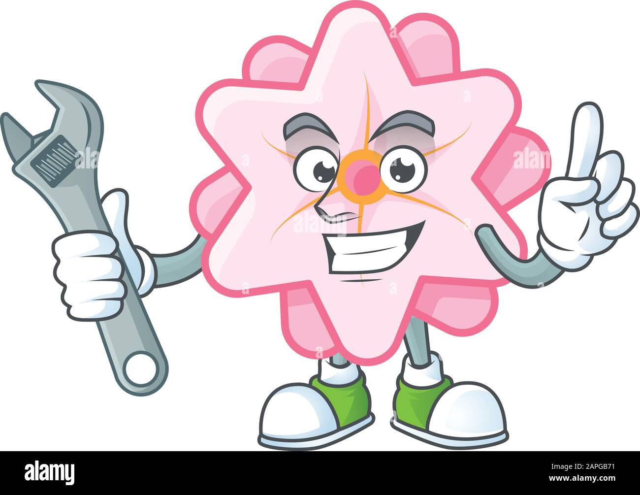 Smart Mechanic chinese pink flower cartoon character design Stock ...