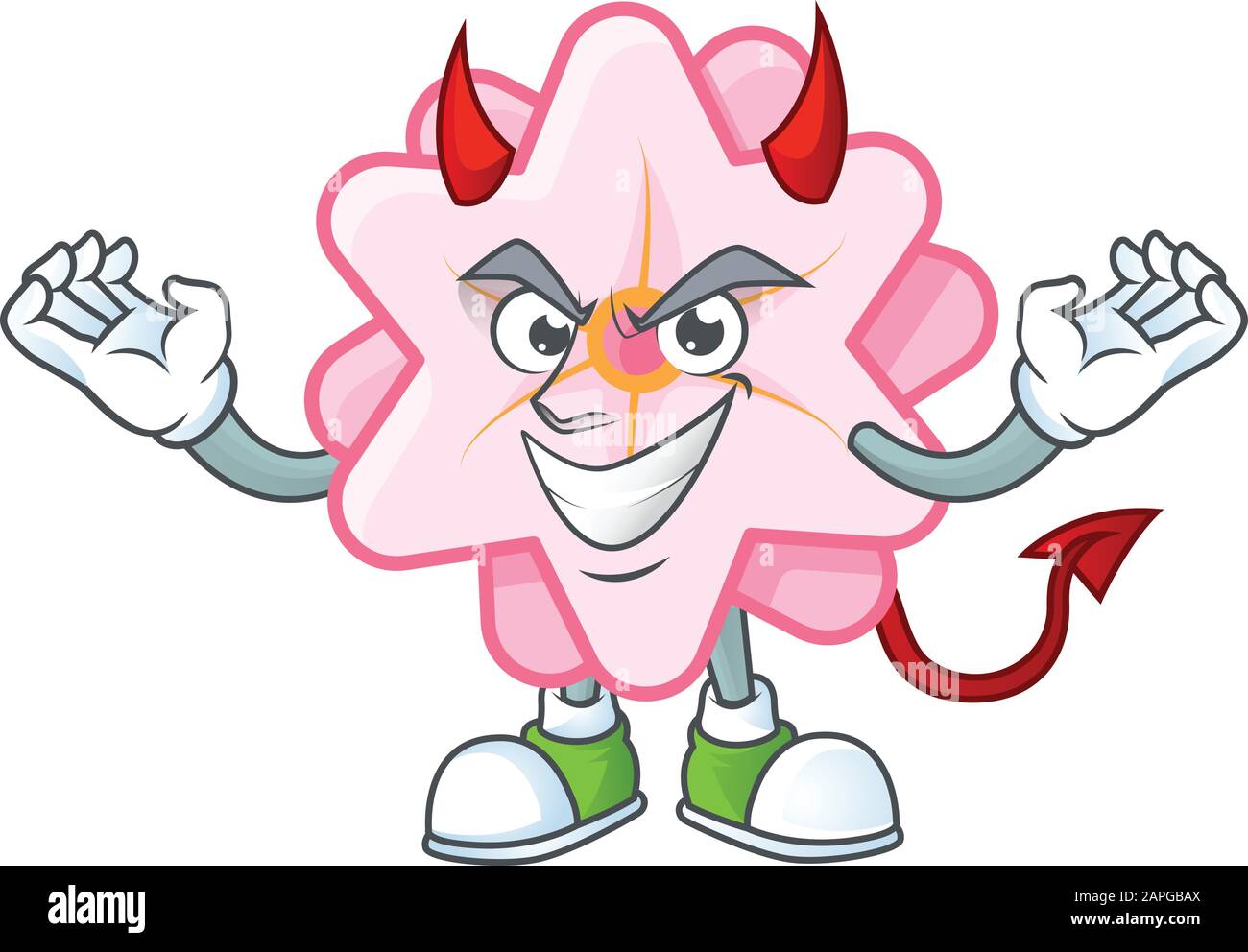 Devil chinese pink flower Cartoon character design Stock Vector Image ...