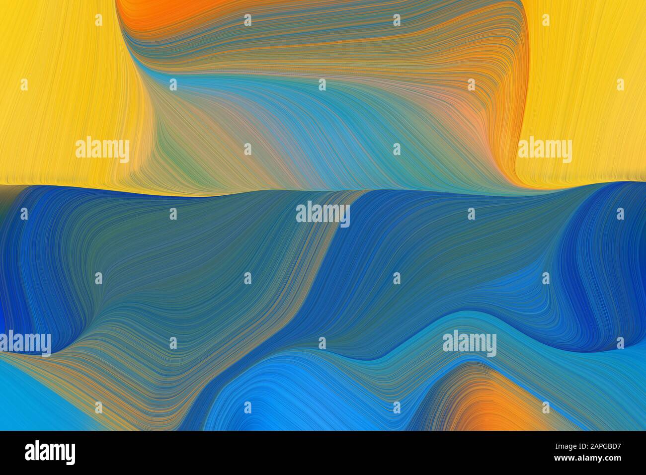 abstract simple with fluid lines canvas design with teal blue, golden ...