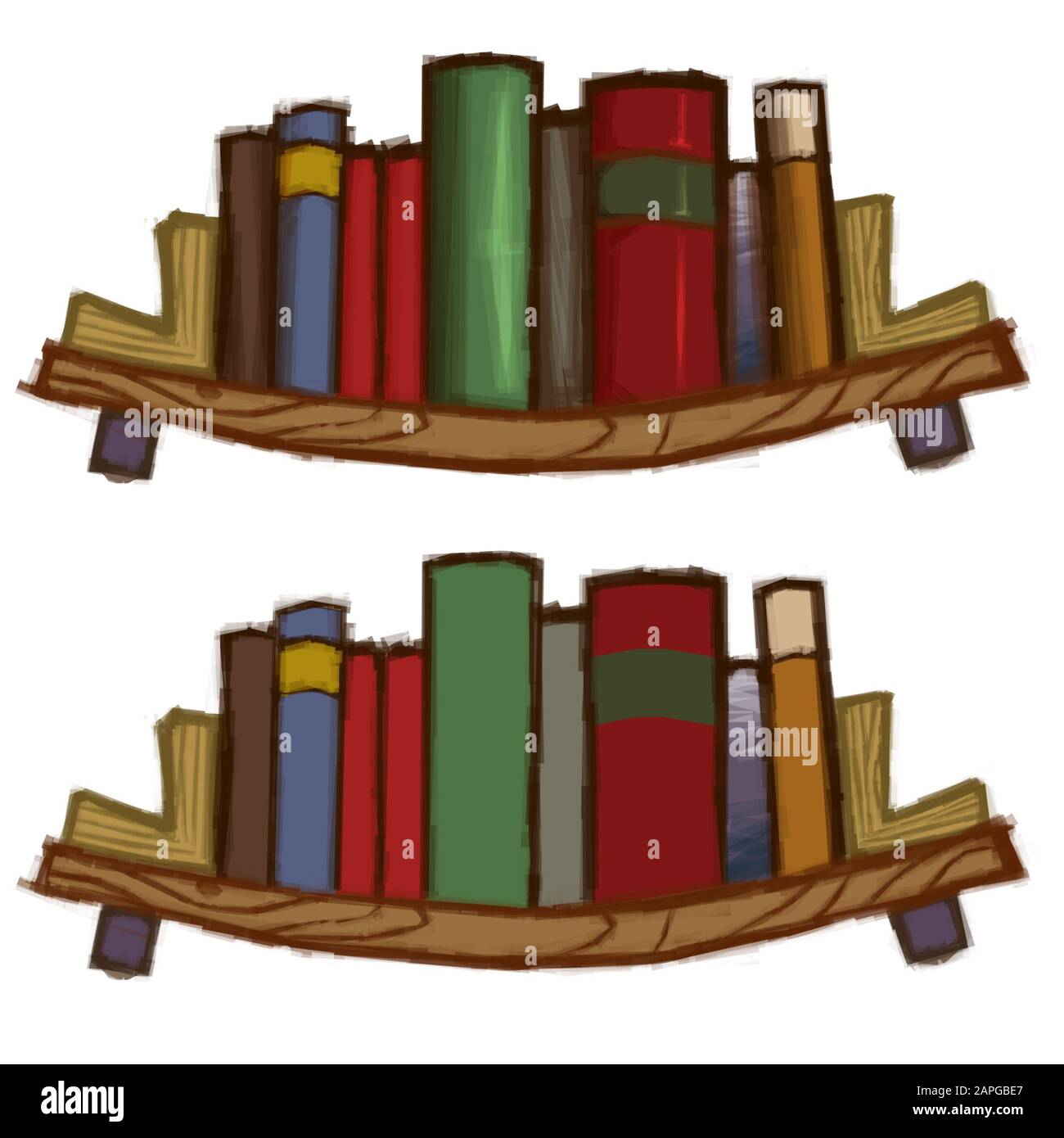 Blue books on bookshelf Cut Out Stock Images & Pictures - Alamy