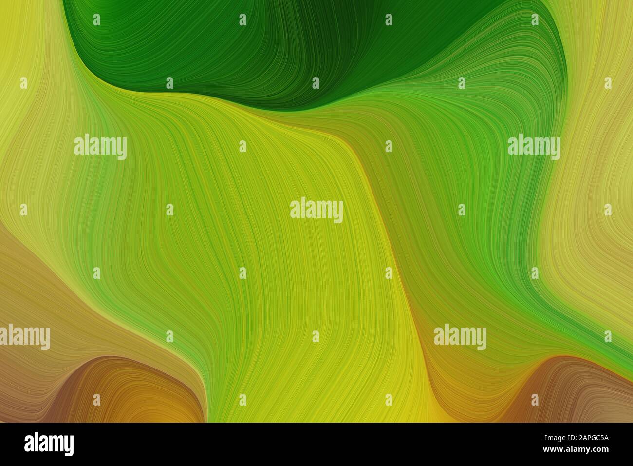 abstract liquid lines and waves wallpaper background with yellow green ...