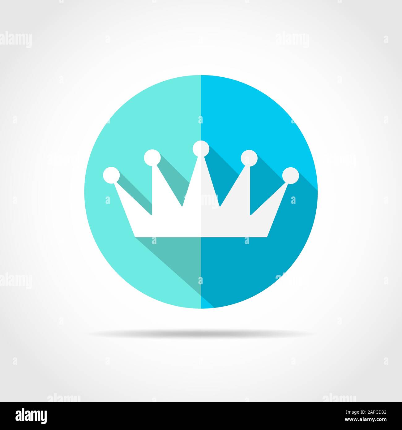 White crown in flat design with long shadow. Vector illustration ...