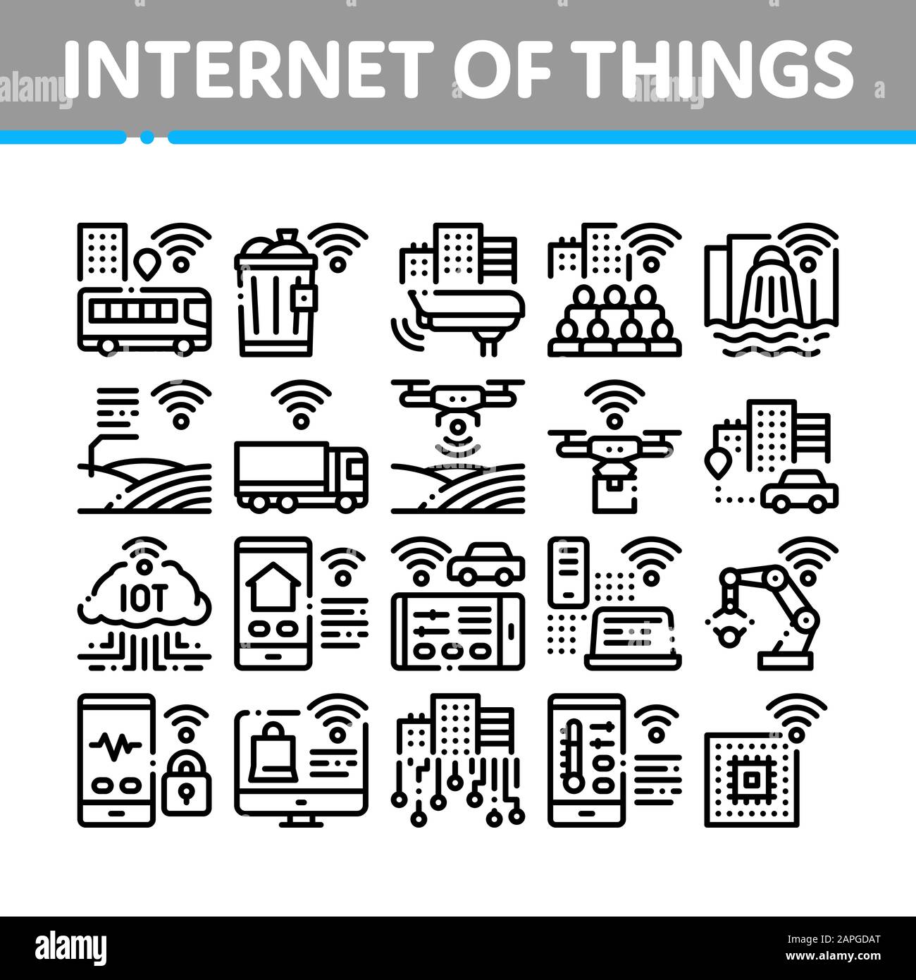 Internet Of Things Collection Icons Set Vector Stock Vector Image & Art ...