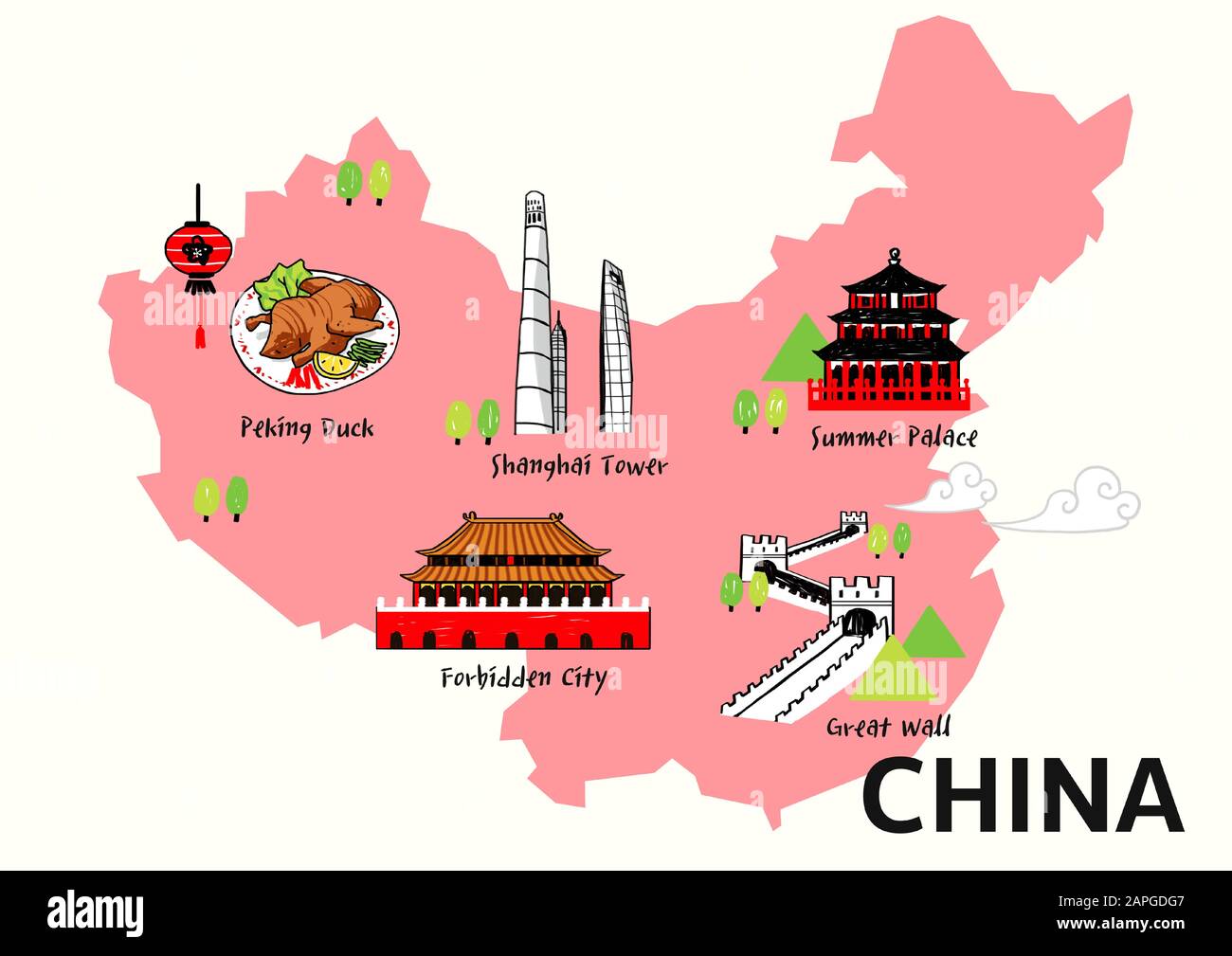 World Travel Map Attraction Tourist Symbols Sightseeing Illustration world-travel-map-attraction-tourist-symbols-sightseeing-illustration