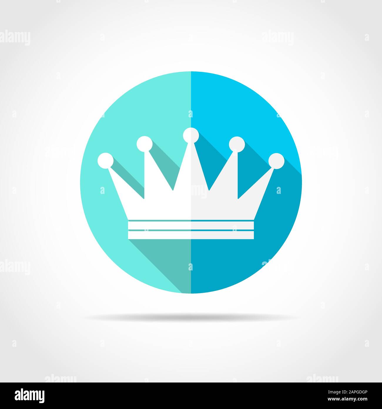 White crown in flat design with long shadow. Vector illustration ...