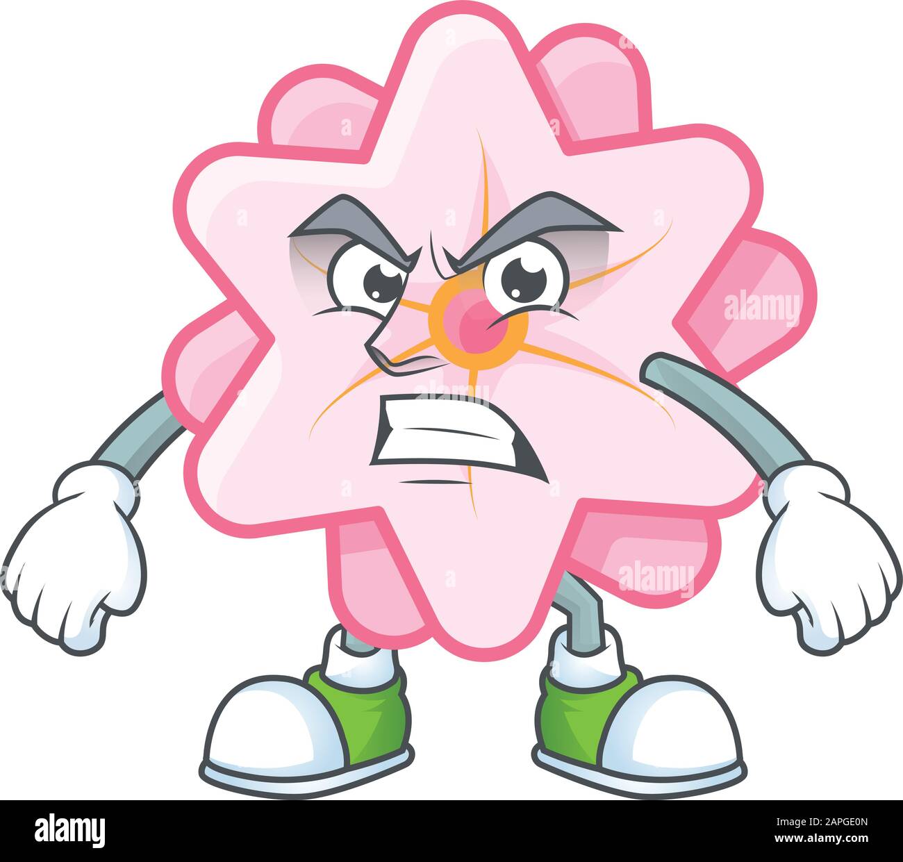 cartoon character of chinese pink flower with angry face Stock Vector ...