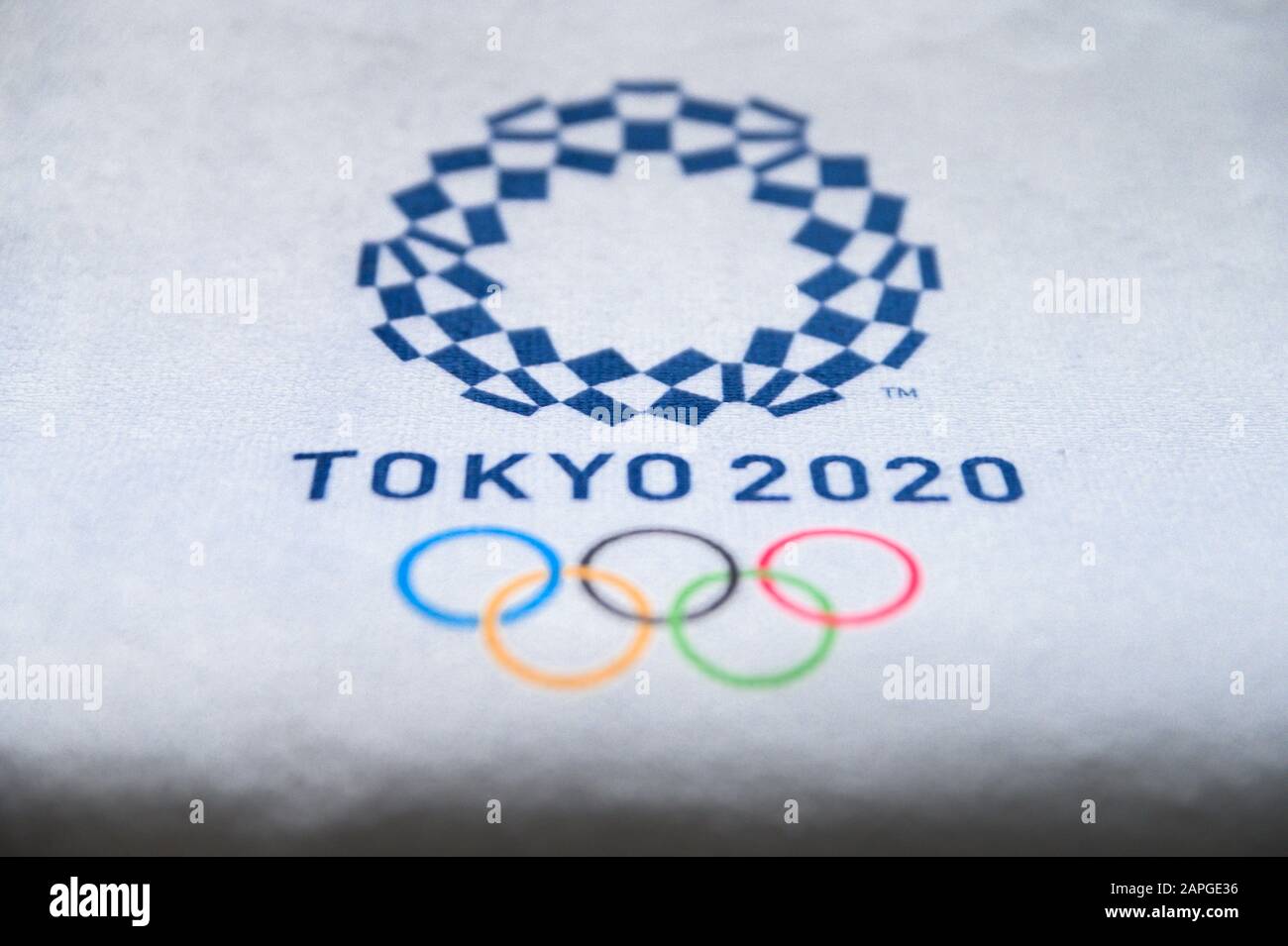 TOKYO, JAPAN, JANUARY. 20. 2020: Modern circle, logo of summer olympic ...