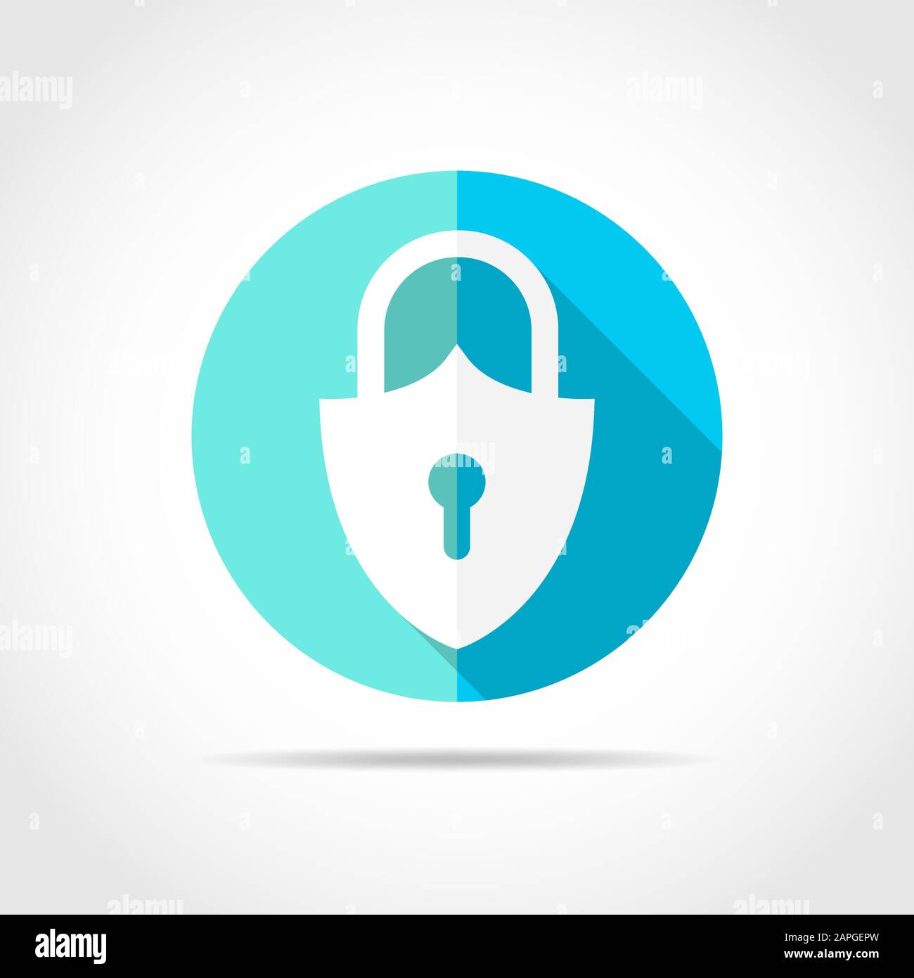 White lock sign in flat design with long shadow. Vector illustration ...