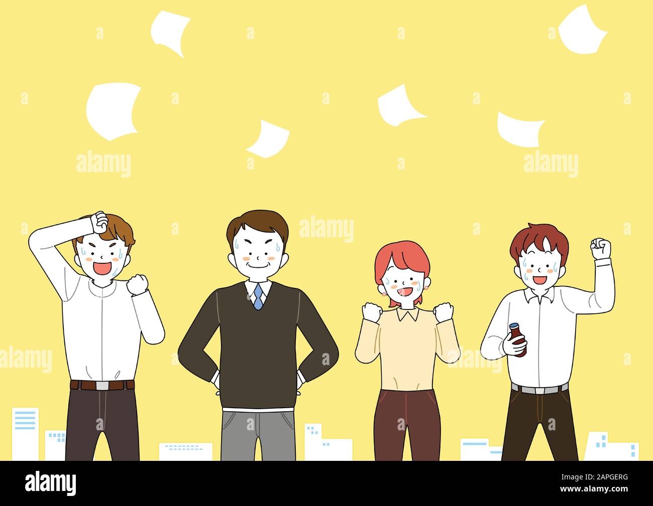 Business people cheering Stock Vector Images - Alamy