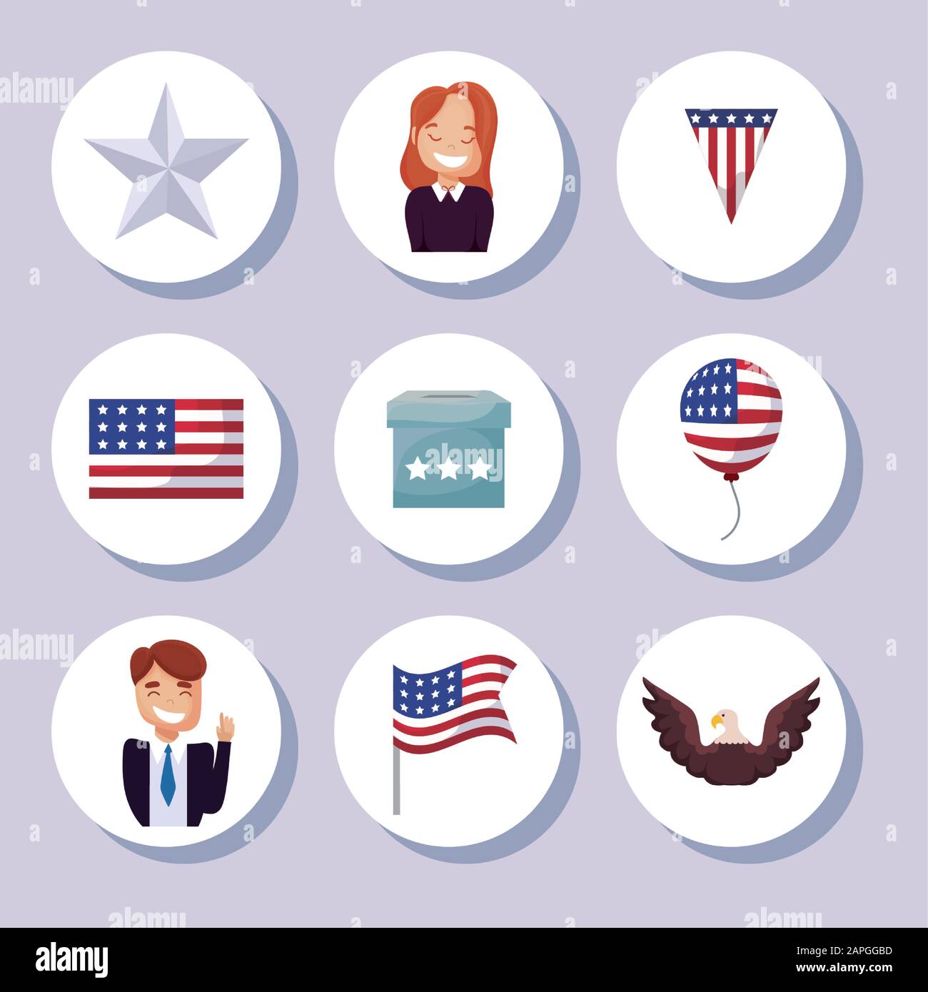 Icon set design, Usa happy presidents day elections united states ...