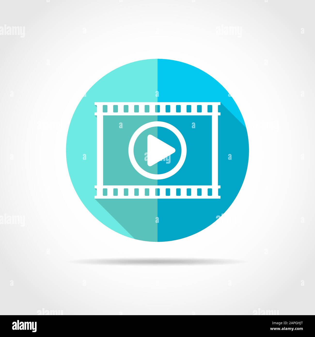 Play Video button in flat design with long shadow. Vector Illustration ...