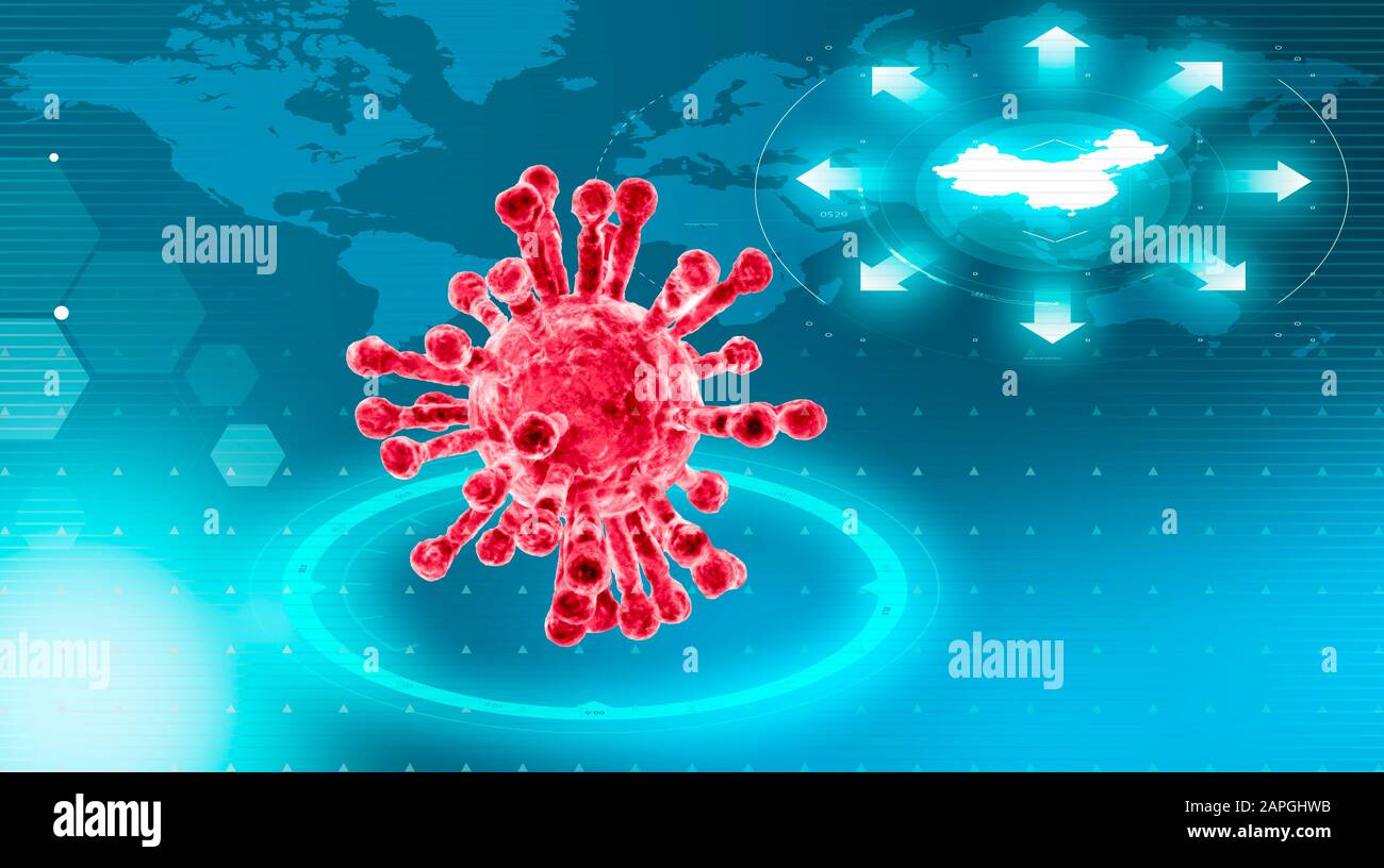 Microscopic view of Coronavirus, a pathogen that attacks the ...