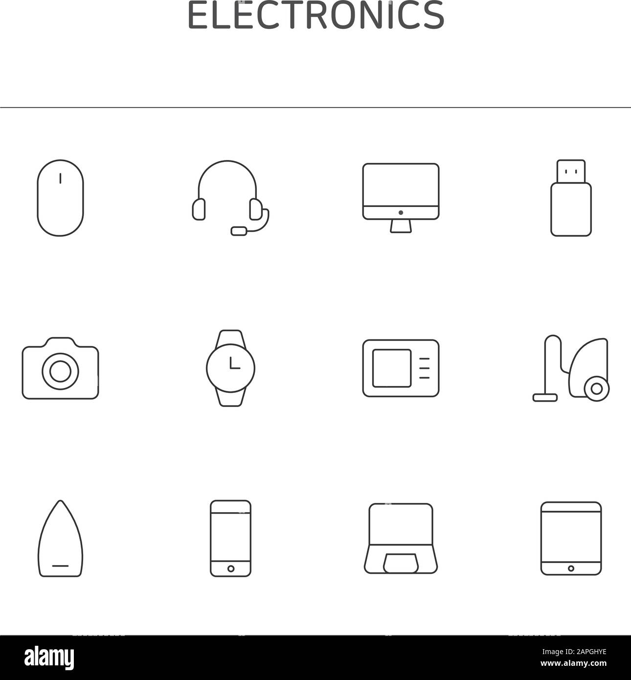 Set of thin line icons illustrations 004 Stock Vector Image & Art - Alamy