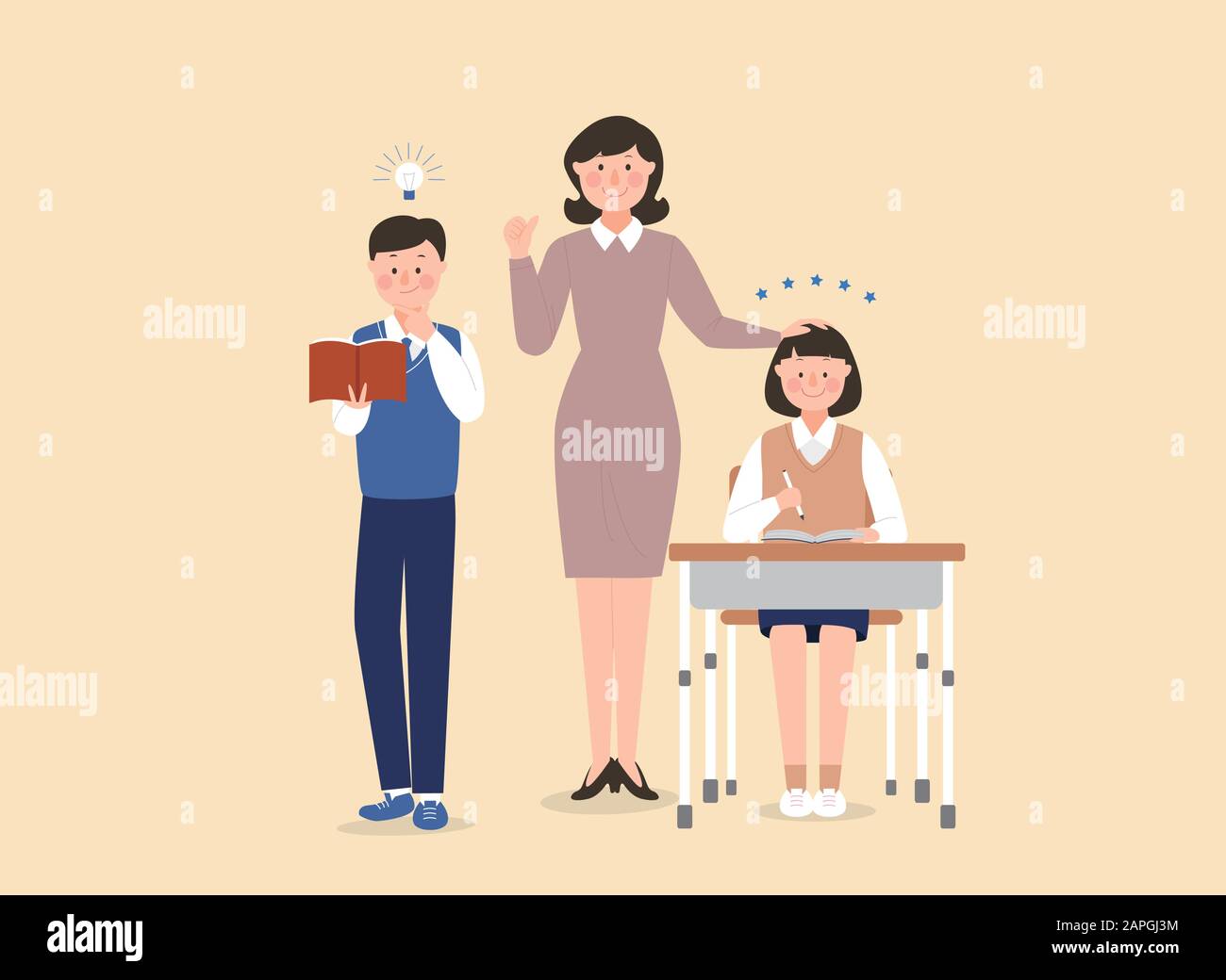 Loving happy family flat style illustration 003 Stock Vector Image ...
