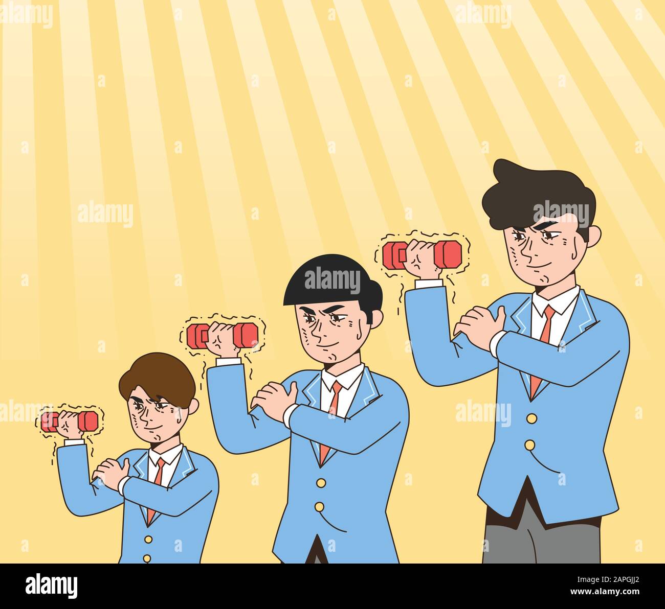 Happy students teenagers cartoon character illustration 008 Stock ...