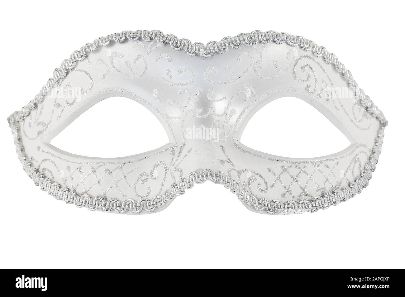 silver theater mask, close-up, isolate on a white background Stock ...