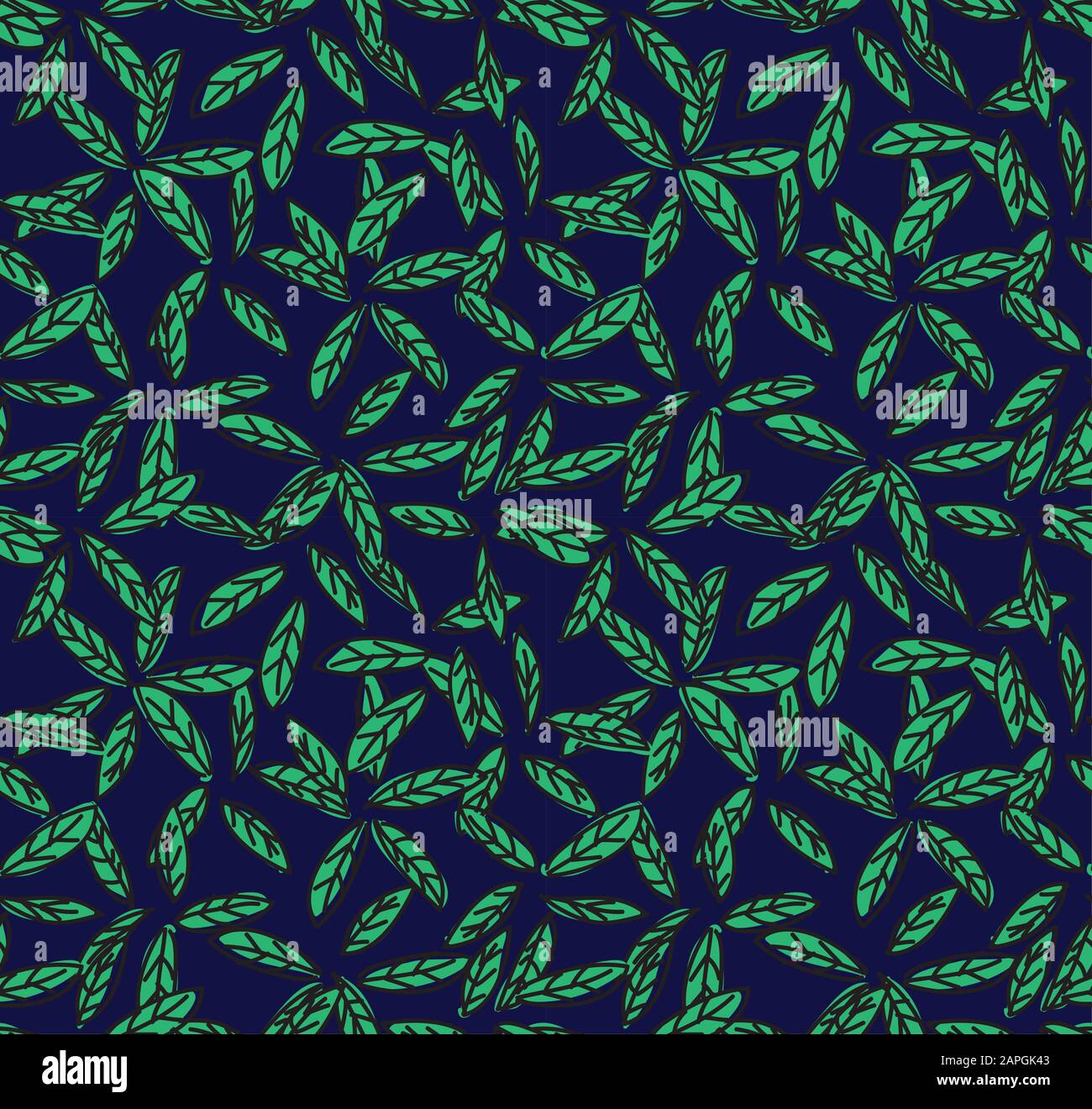 Abstract Botanical Leaf seamless Pattern - It is a botanical leaf ...