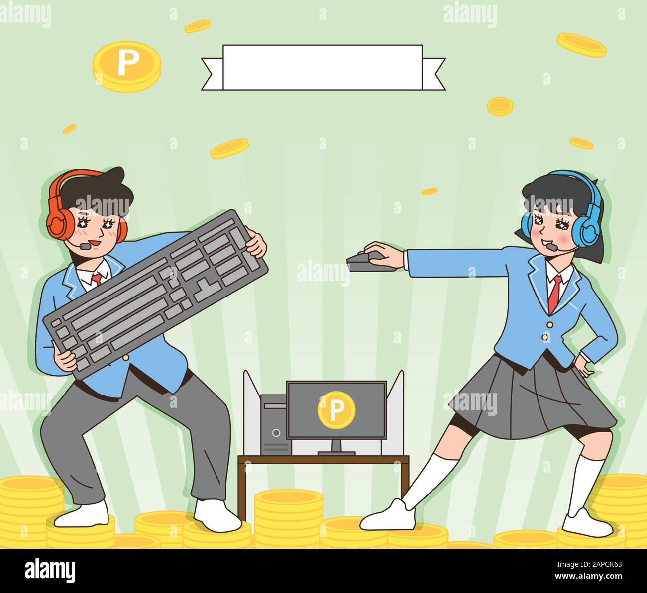 Computer school girl uniform Stock Vector Images - Alamy
