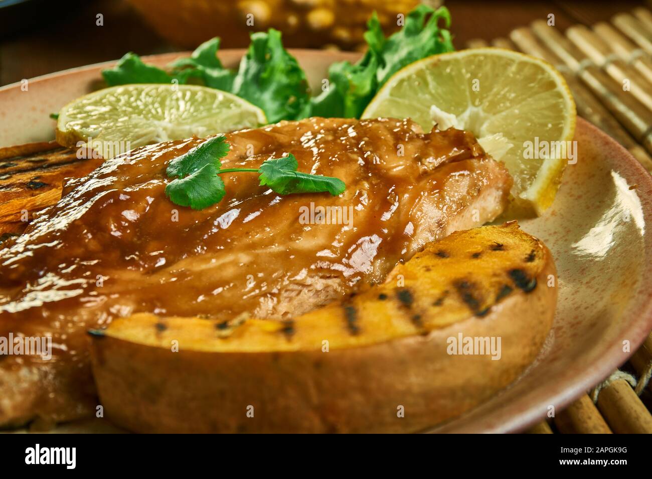 Whisky Salmon, salmon fillets are grilled hot and fast with a sweet ...