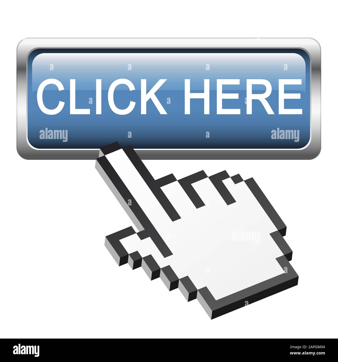 Button with 3D pixel graphic hand " Click here Stock Vector Image & Art ...