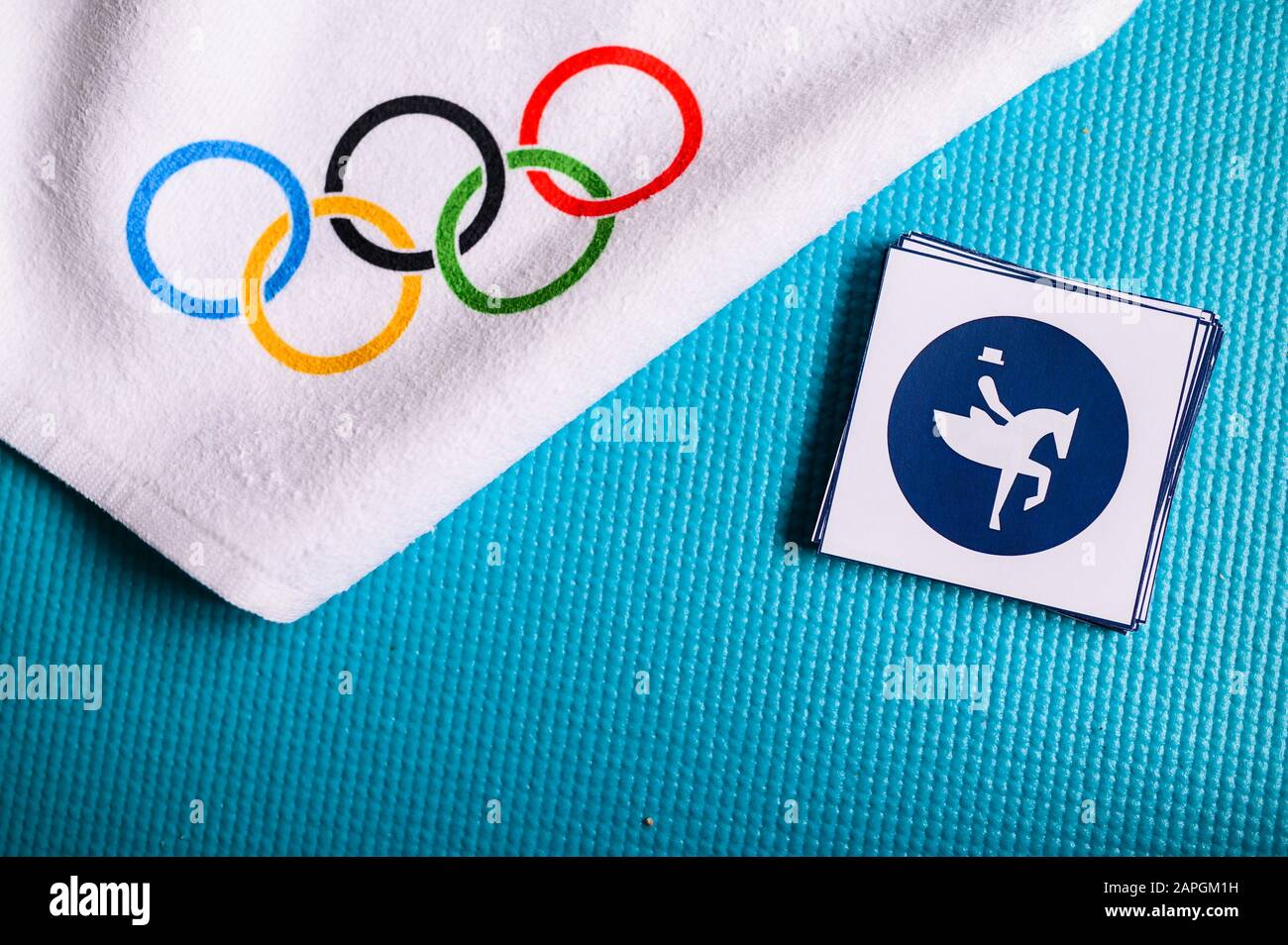 TOKYO, JAPAN, JANUARY. 20. 2020: Equestrian Dressage pictogram for ...