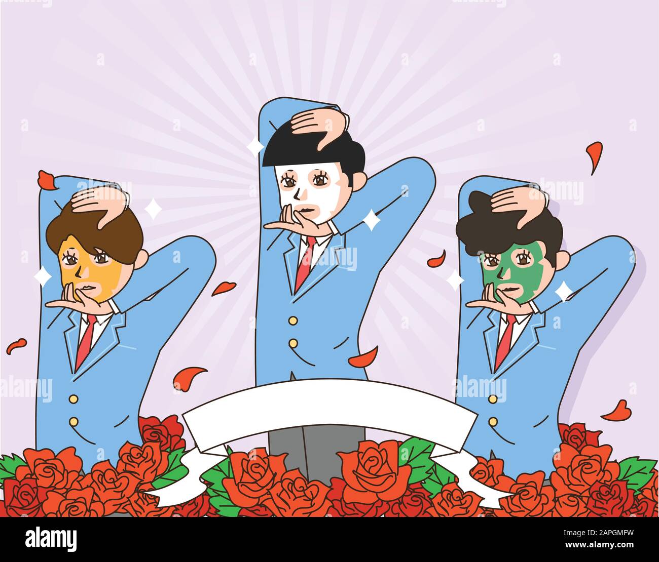 Happy students teenagers cartoon character illustration 001 Stock ...