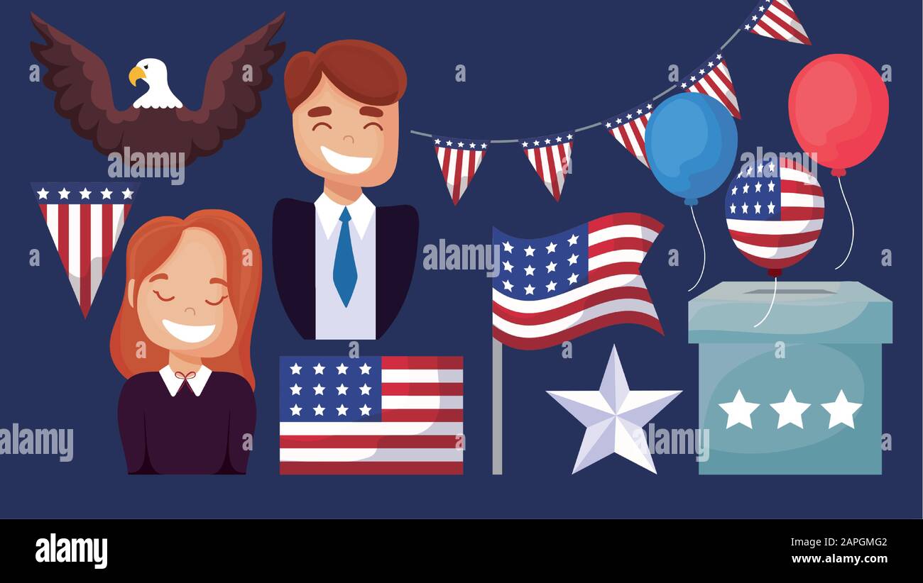 Icon set design, Usa happy presidents day elections united states ...