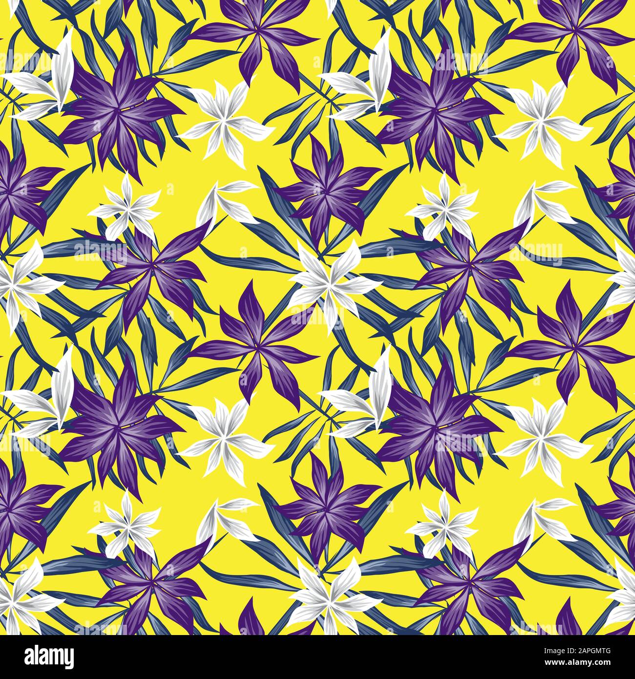 Tropical botanical Floral seamless Pattern - It is a tropical floral ...