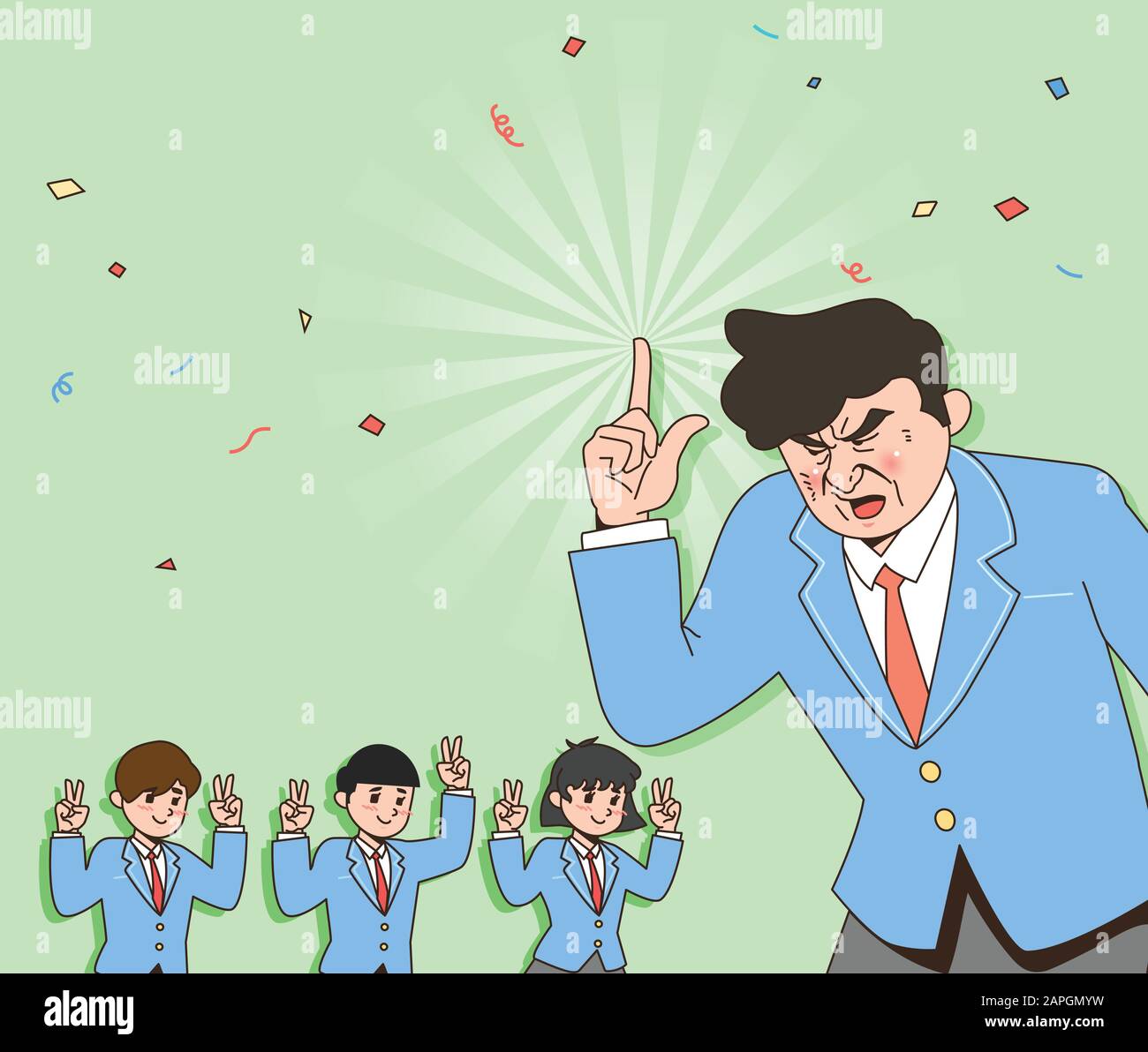 Happy students teenagers cartoon character illustration 013 Stock ...