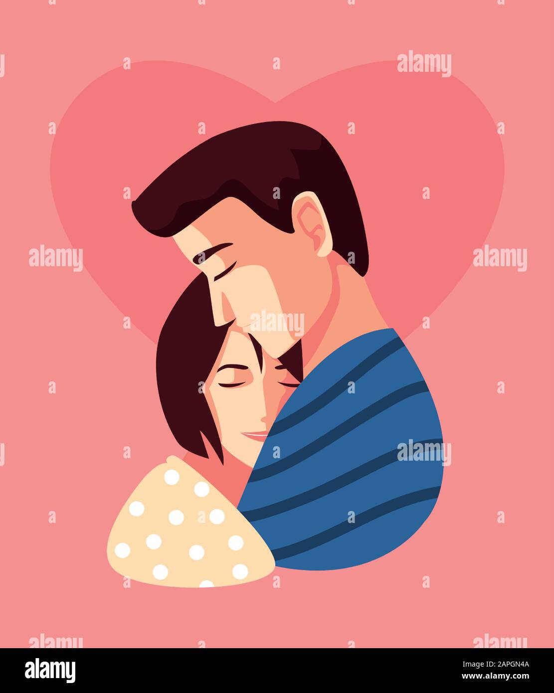 Woman and man couple hugging design of love passion romantic valentines ...