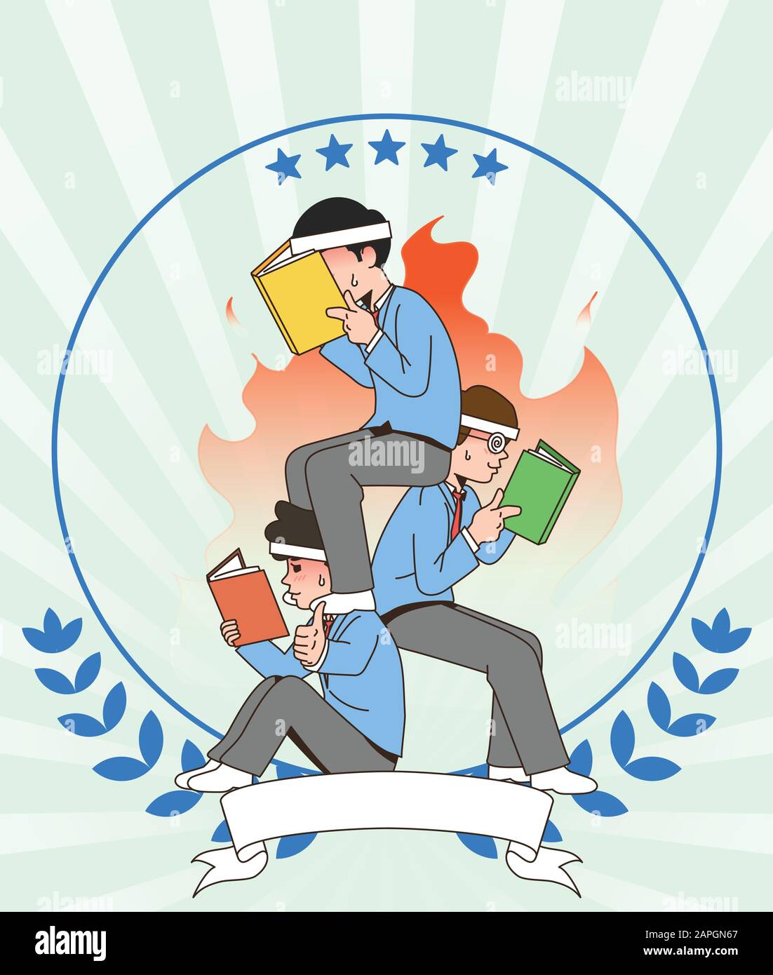 Happy students teenagers cartoon character illustration 007 Stock ...