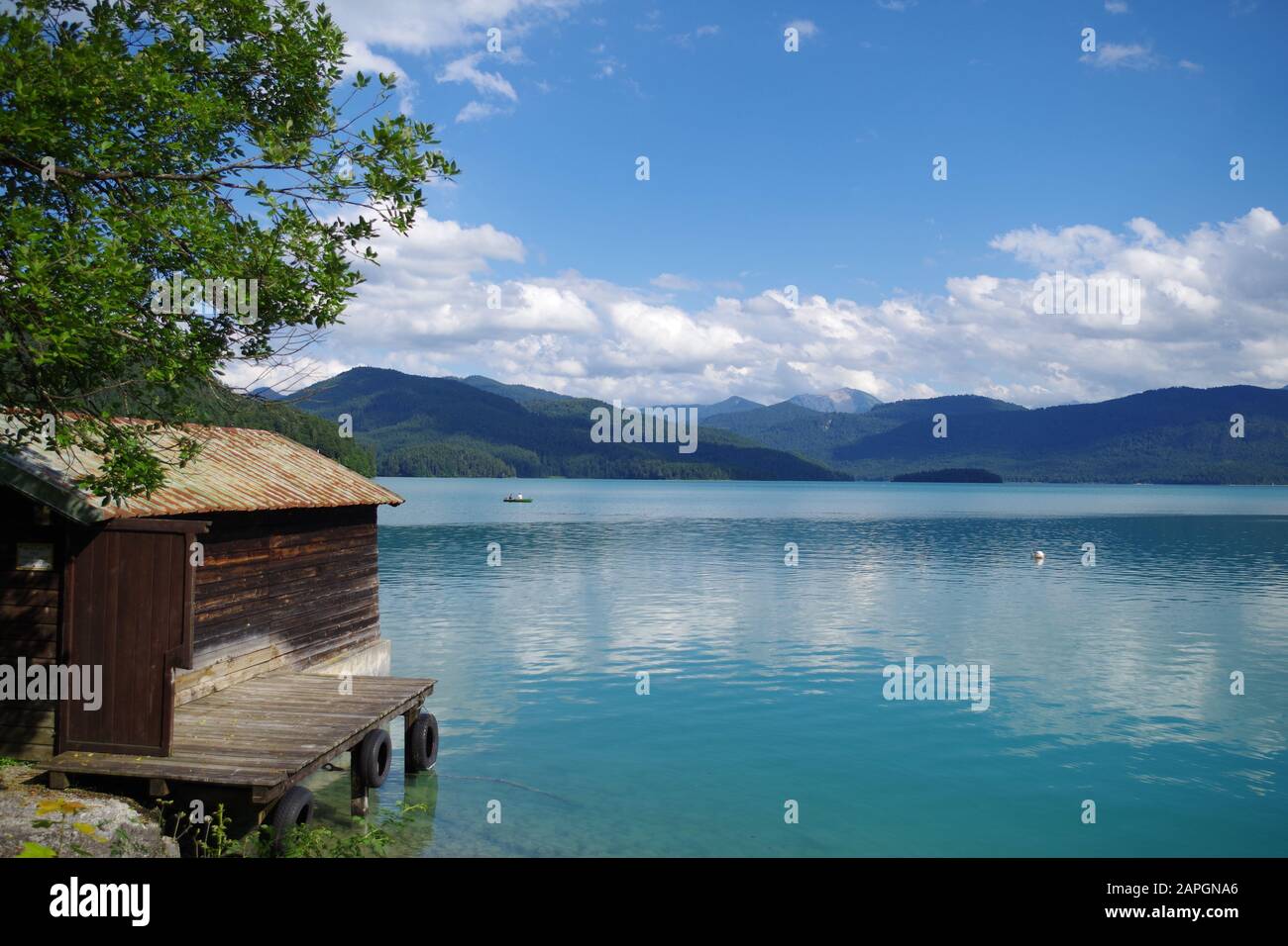 Beautiful mountain surrounded water natural hi-res stock photography ...