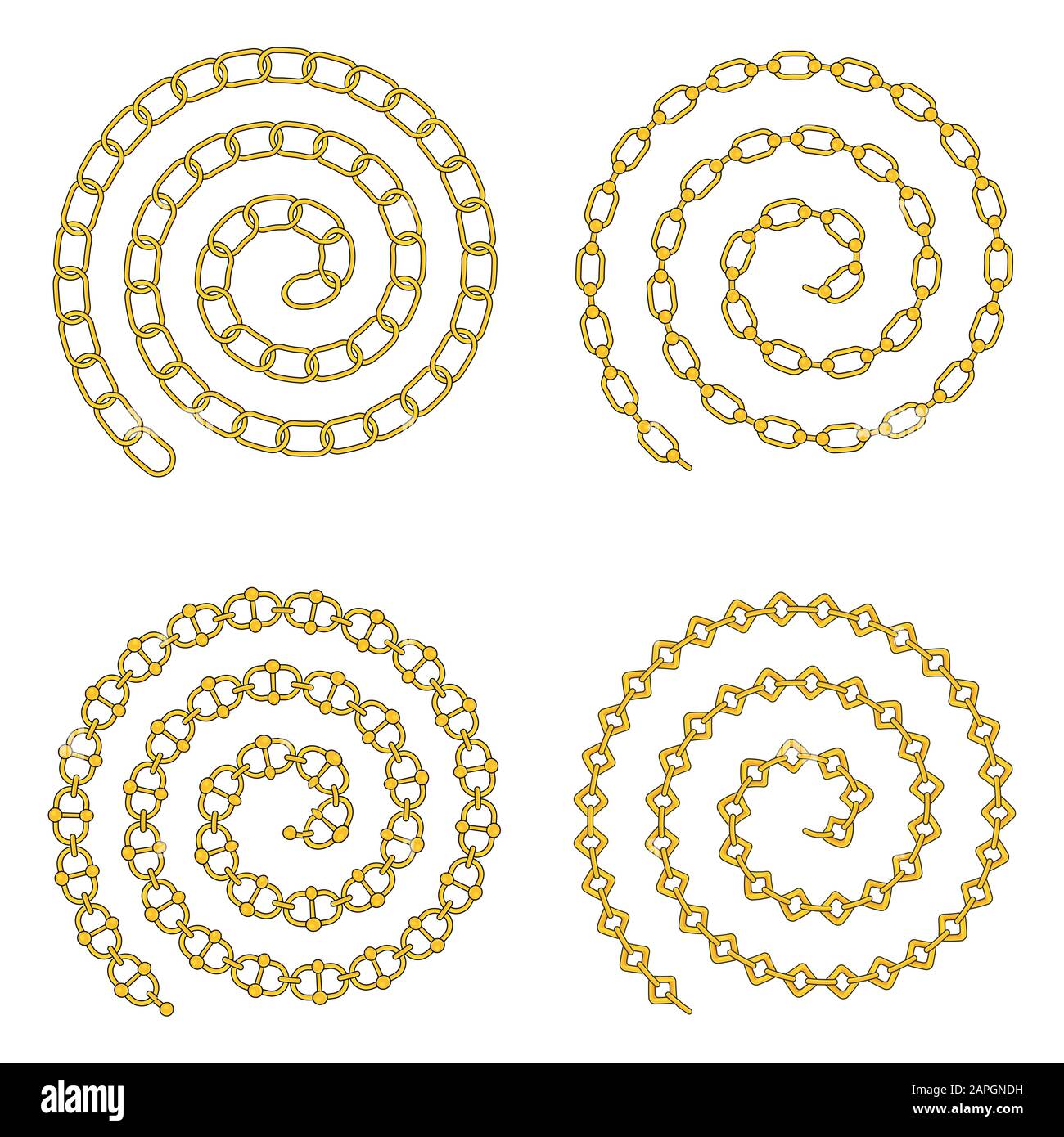 Steel chain spiral Stock Vector Images - Alamy