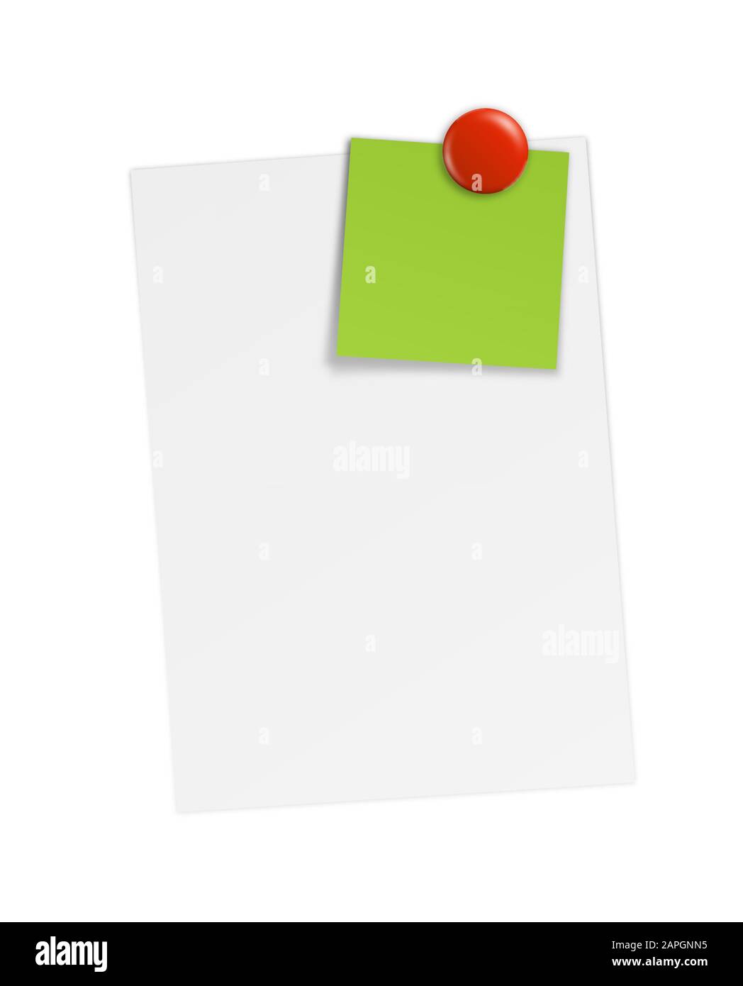 White paper with notes and magnet Stock Vector Image & Art - Alamy