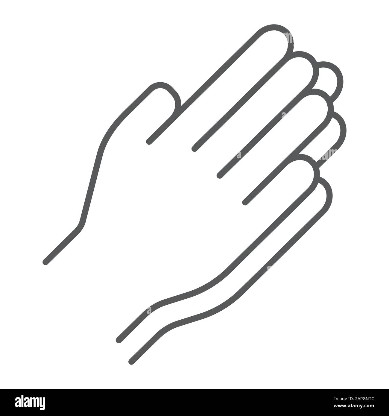 Pray thin line icon, religion and prayer, hands praying sign, vector ...