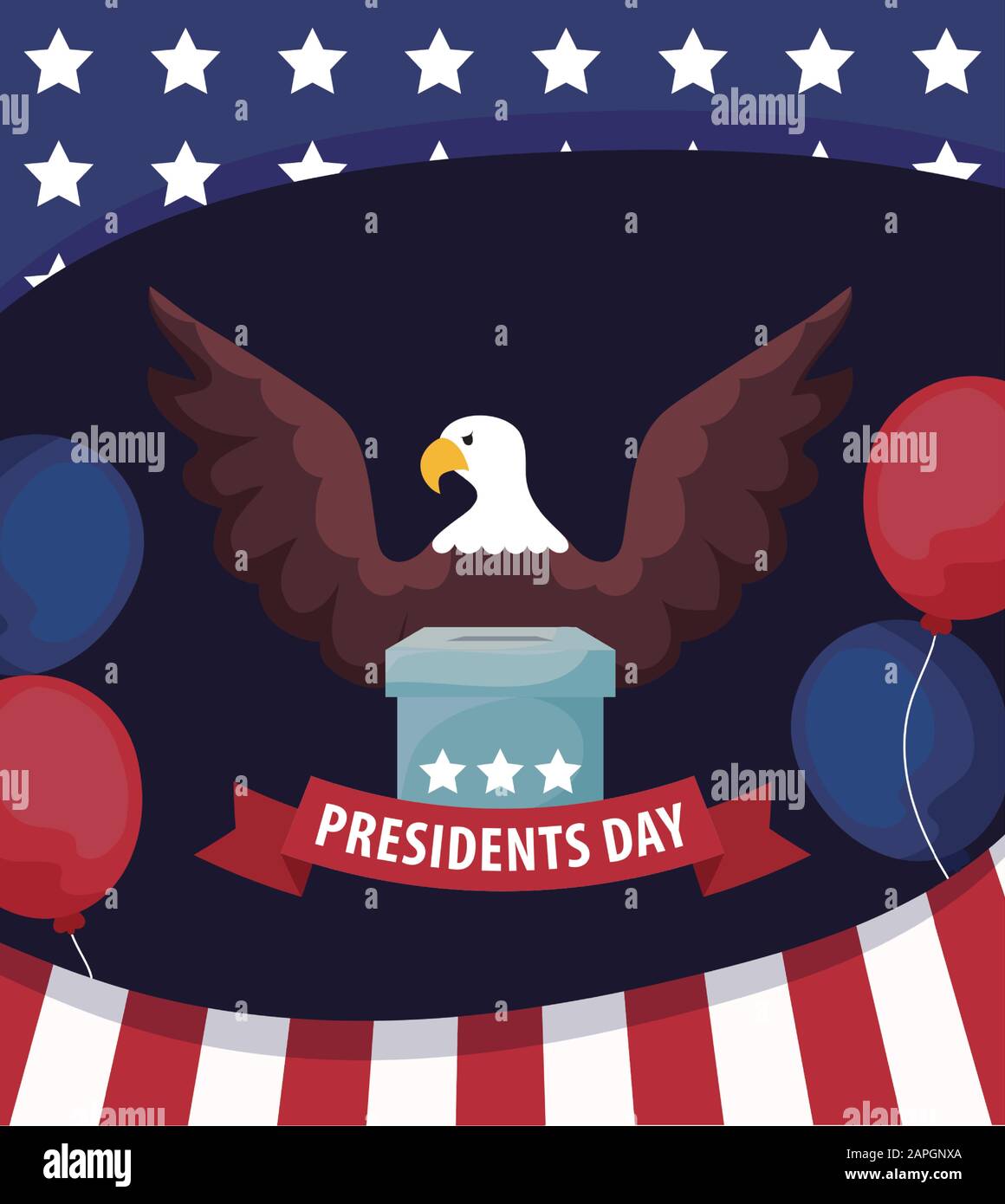 Eagle and vote box design, Usa happy presidents day elections united ...