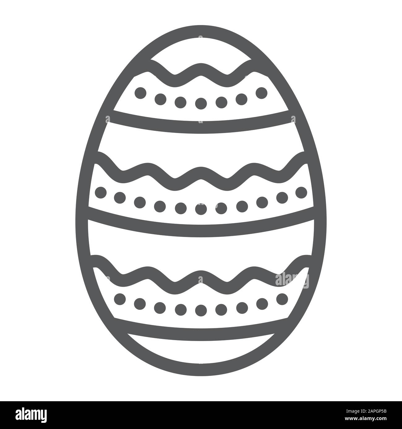 Easter Egg line icon, easter and holiday, decoration egg sign, vector ...