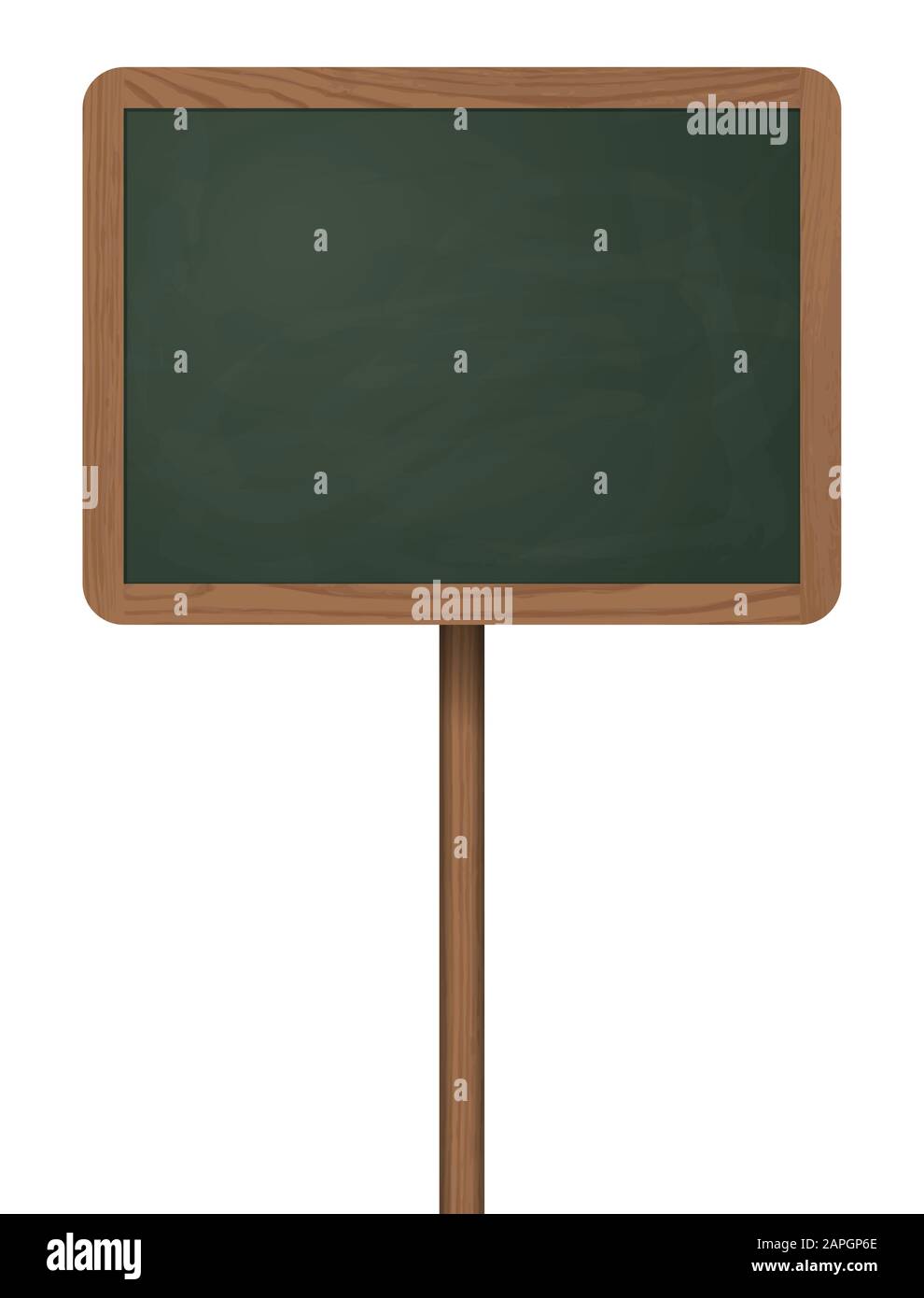 Blackboard standing on wooden post Stock Vector Image & Art - Alamy