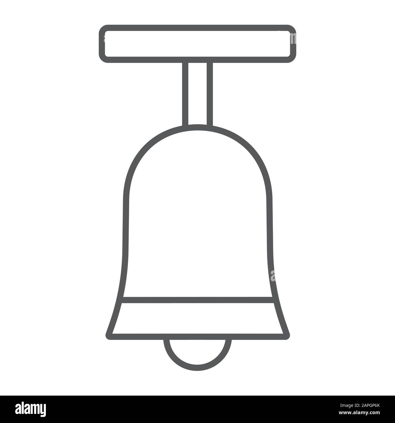 Standing bell thin line icon, easter and religion, bell sign, vector ...