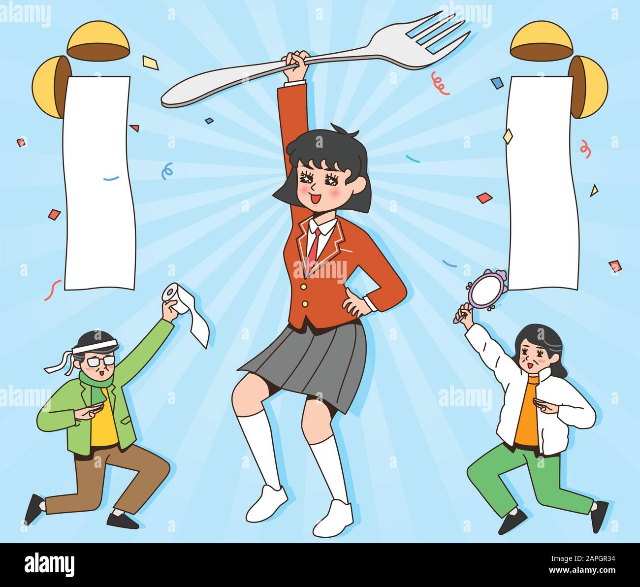 Happy students teenagers cartoon character illustration 005 Stock ...