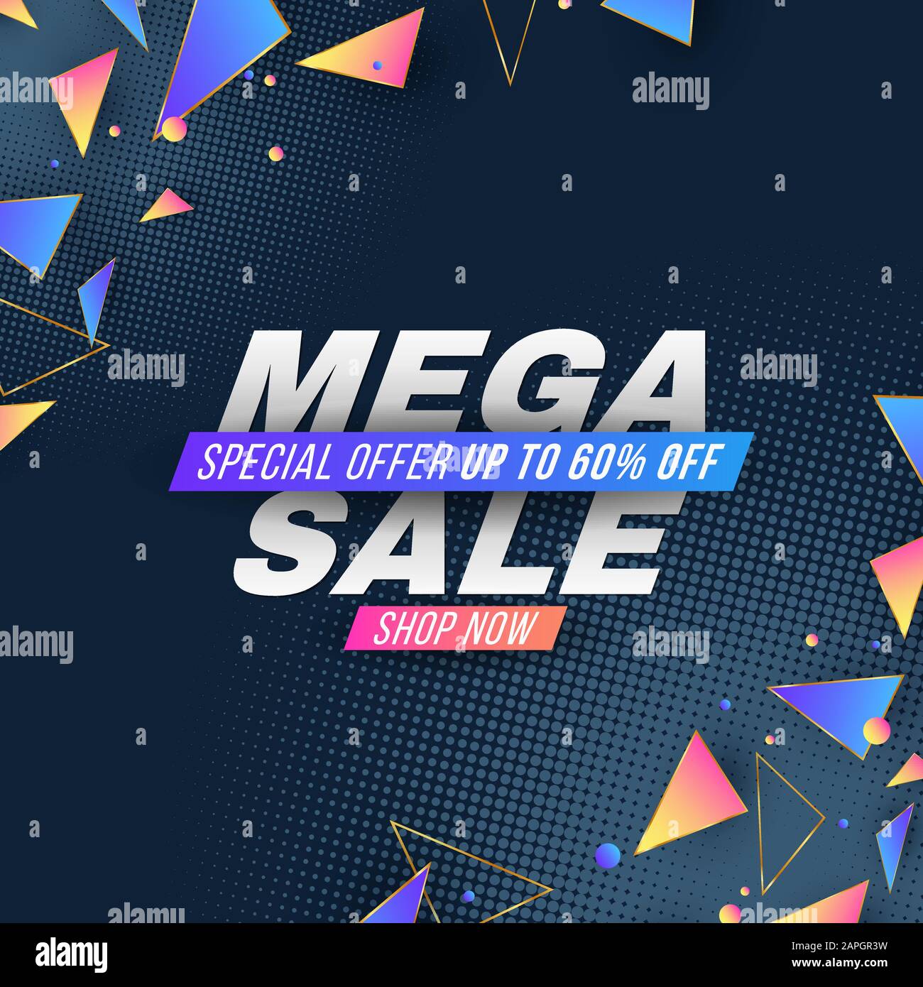 Poster for mega sale. Advertising banner for your design. Abstract ...