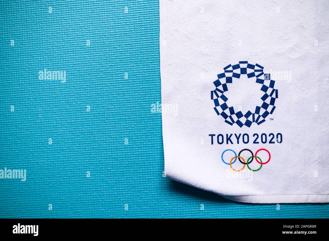 TOKYO, JAPAN, JANUARY. 20. 2020: Olympic Game 2020 Template, Blue edit ...