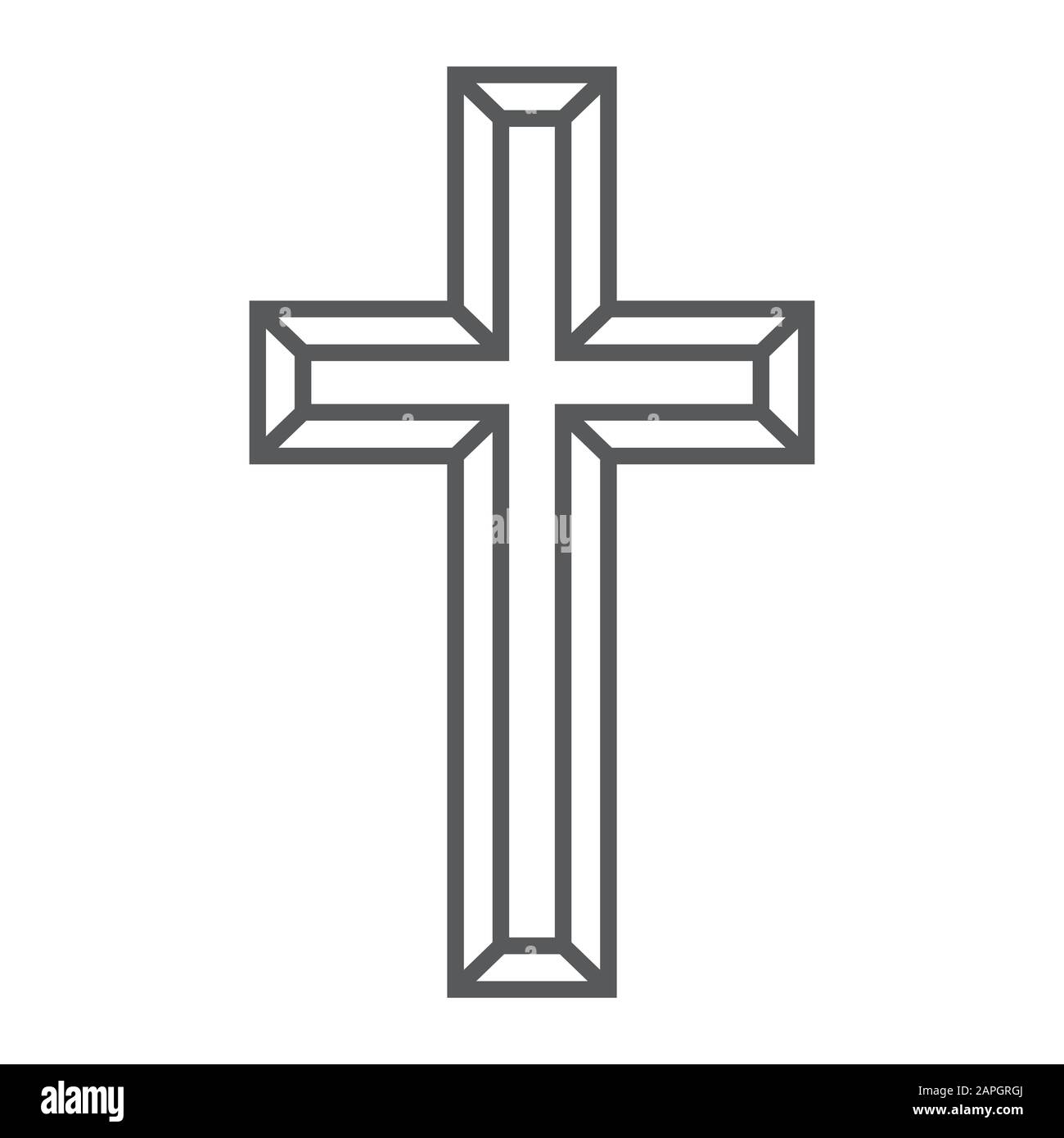 Religious Cross Thin Line Icon Religion And Prayer Christ Sign Vector Graphics A Linear