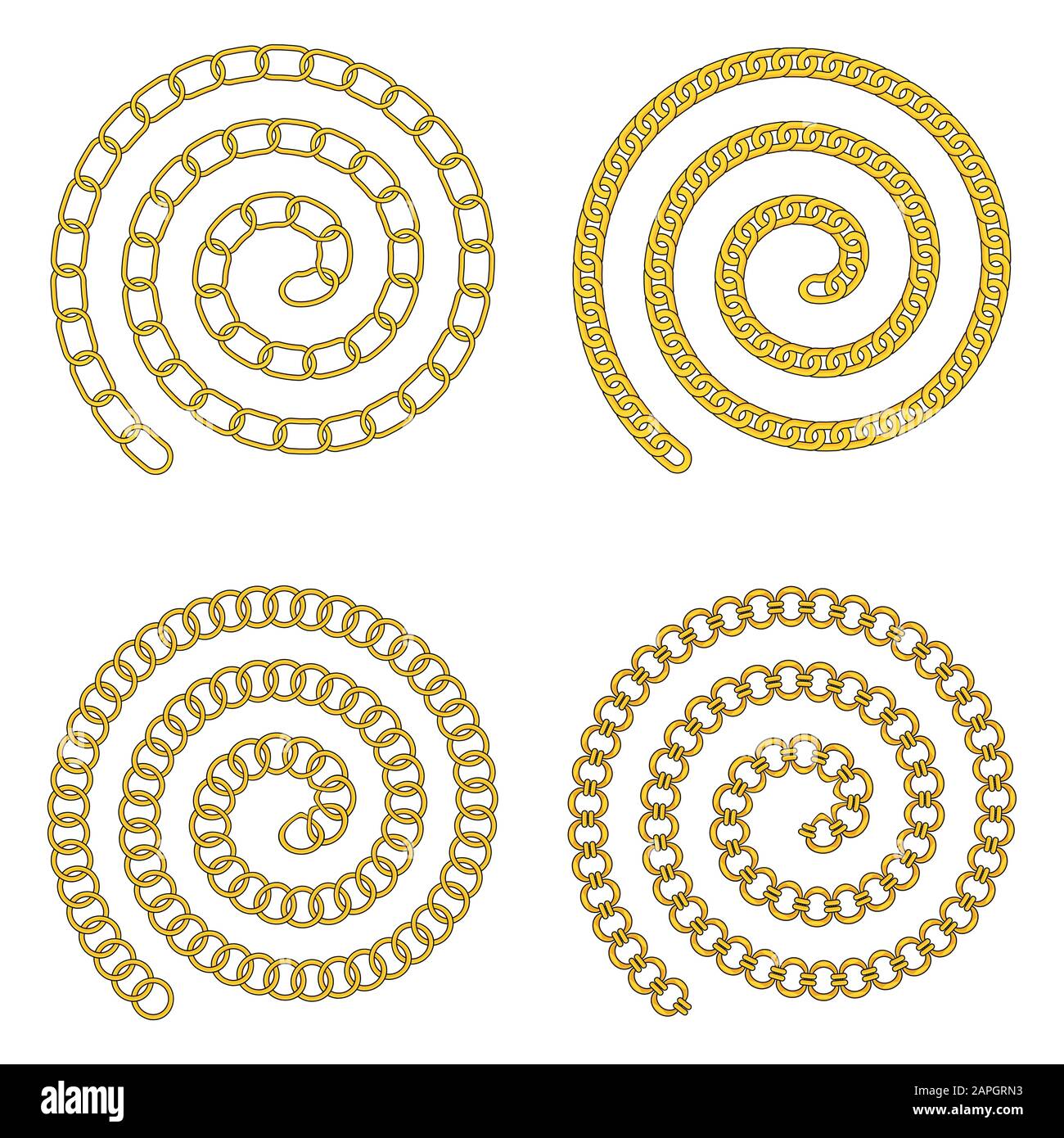 Steel chain spiral Stock Vector Images - Alamy