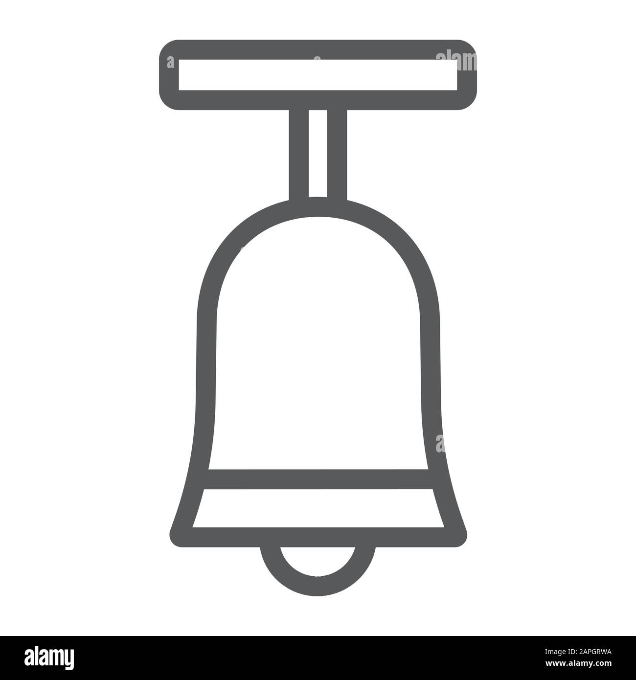 Standing bell line icon, easter and religion, bell sign, vector ...