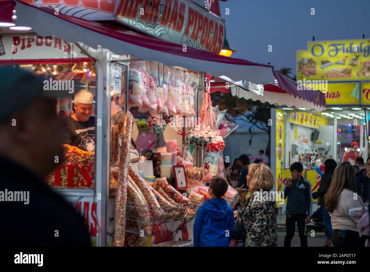FARO, PORTUGAL: 20th OCTOBER, 2019 - Santa Iria popular fair with rides ...