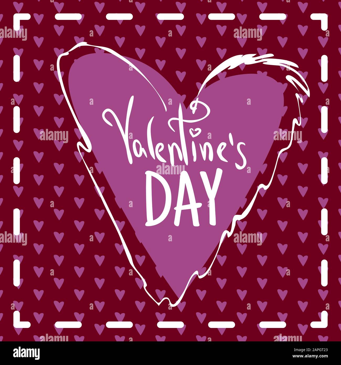 Cute simple valentine card on hearts background and with text Stock ...