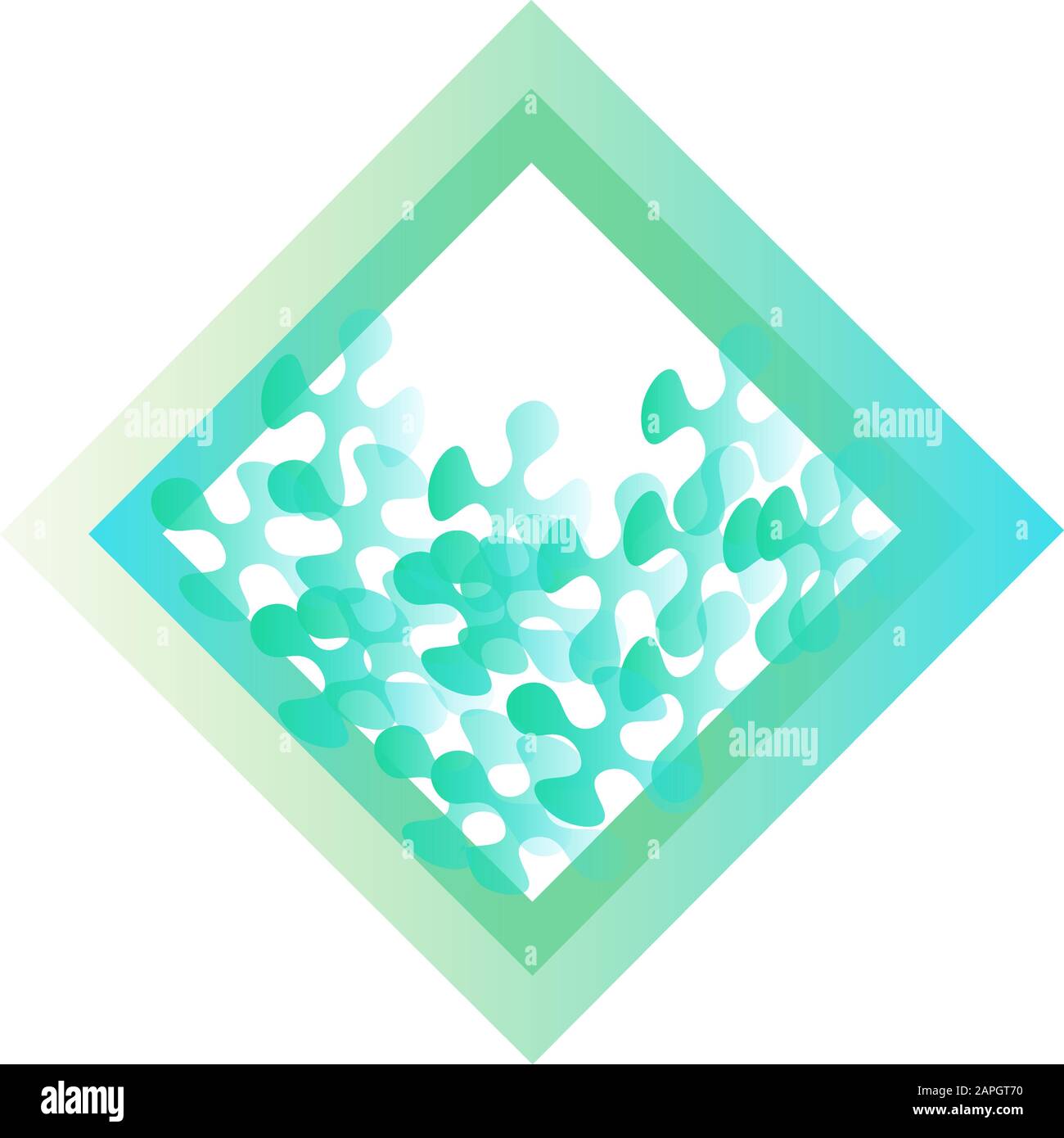 Light blue rhombus icon with mosaic or puzzle pieces inside it Stock ...