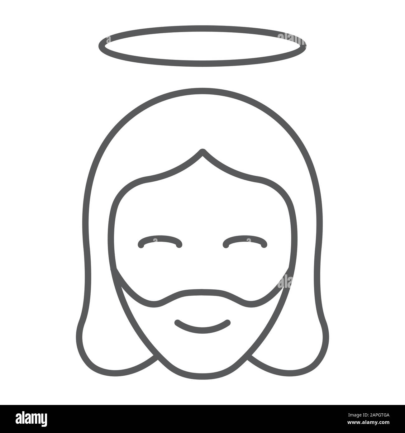 Jesus christ man thin line icon, religion and prayer, Jesus sign ...